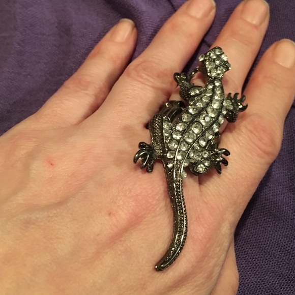 Jewelry | Rhinestone Lizard Ring | Poshmark